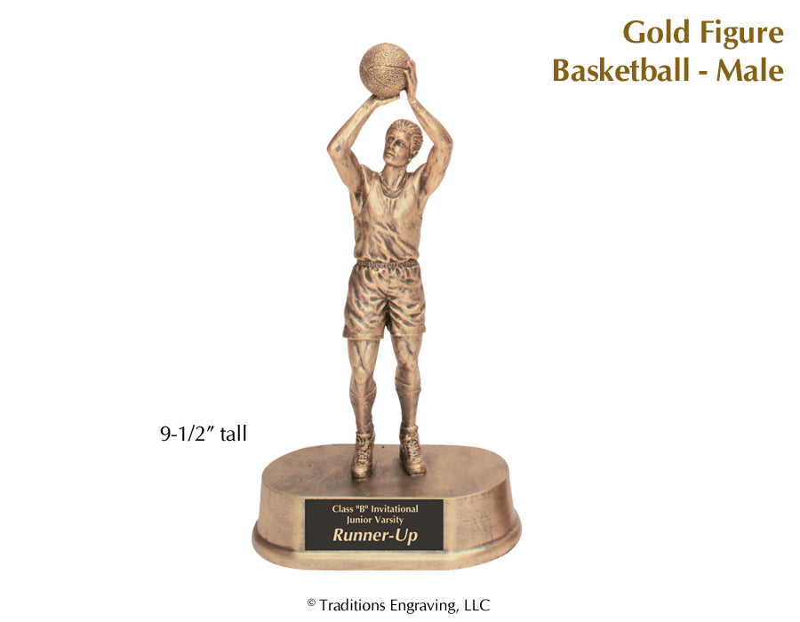Basketball - Gold Finish Statue – Traditions Engraving