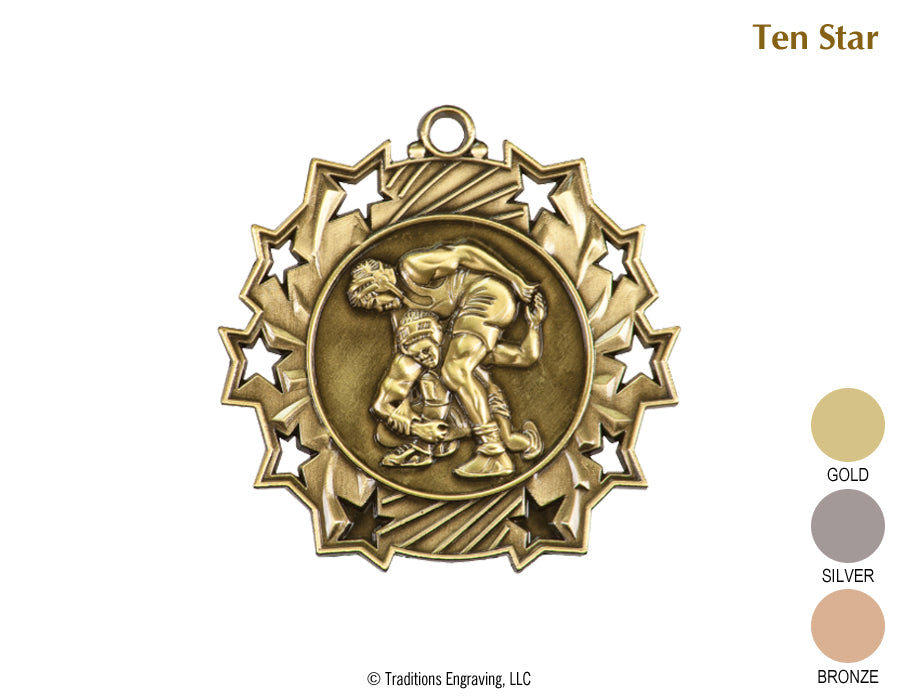 Wrestling Medal - Ten Star – Traditions Engraving